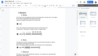 Music notation and tablature snippets for Google & Microsoft tools